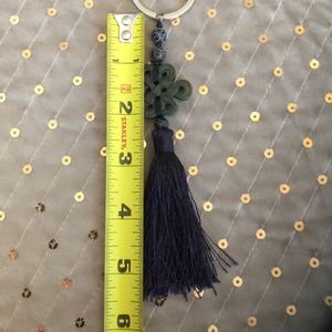 Accessories | Jade Key Ring With Dark Purple Tassel | Poshmark